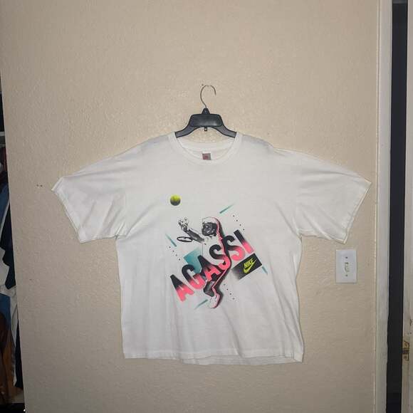 Nike | Shirts | Vintage 9s Nike Andre Agassi Tennis Tshirt Single ...